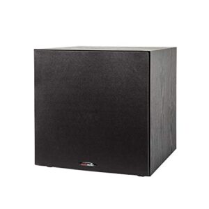 polk audio psw108 10" powered subwoofer | 100w peak power | explosive performance for movies & music | black