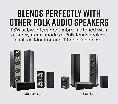 Polk Audio PSW108 10" Powered Subwoofer | 100W Peak Power | Explosive Performance for Movies & Music | Black