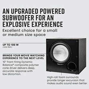 Polk Audio PSW108 10" Powered Subwoofer | 100W Peak Power | Explosive Performance for Movies & Music | Black