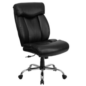 flash furniture hercules series big & tall 400 lb. rated black leathersoft executive ergonomic office chair with full headrest