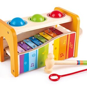 Hape Pound & Tap Bench with Slide Out Xylophone - Award Winning Durable Wooden Musical Pounding Toy for Toddlers