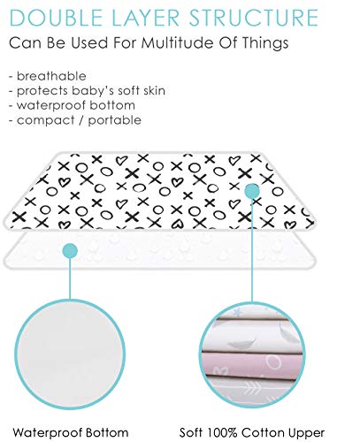 Kushies Deluxe Waterproof Changing Pad Liners - 20 x 30 inches Baby Changing Table Liners - Baby Changing Pads - Diaper Changing Flat Liner Pad Waterproof Portable (White)