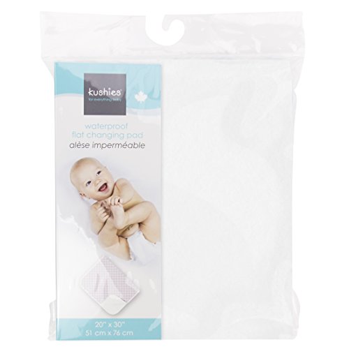 Kushies Deluxe Waterproof Changing Pad Liners - 20 x 30 inches Baby Changing Table Liners - Baby Changing Pads - Diaper Changing Flat Liner Pad Waterproof Portable (White)