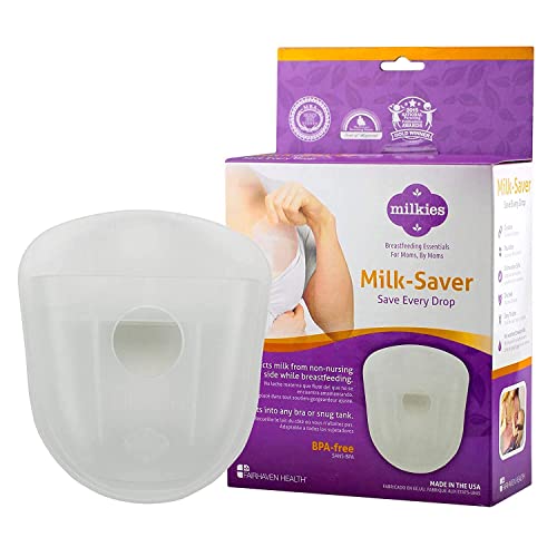 Fairhaven Health Milkies Milk-Saver, Milk Catcher for Breastmilk, Shell to Collect Leaking Breastmilk, Collector Cup for Nursing & Breastfeeding, Saves Up to 2 Ounces of Leaking Liquid Gold, Silicone-Free