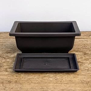 Bonsai Outlet Training Pots with Humidity Trays - Built in Mesh, Six Inch Large Planters + Made from Durable Shatter Proof Poly-Resin, Set of 3 Pot Set…