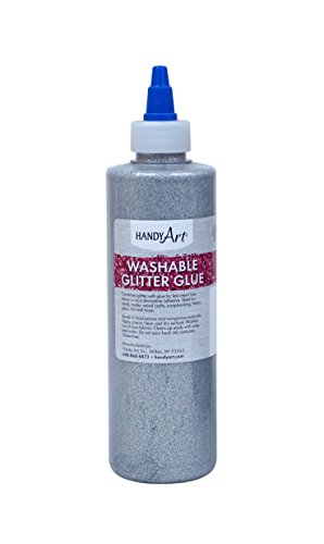 Handy Art Washable Glitter Glue 8 ounce, Silver