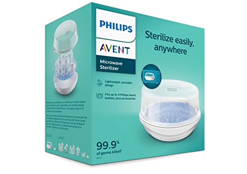 Philips AVENT Microwave Steam Sterilizer for Baby Bottles, Pacifiers, Cups and More, SCF281/05