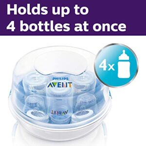 Philips AVENT Microwave Steam Sterilizer for Baby Bottles, Pacifiers, Cups and More, SCF281/05