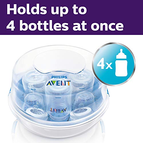 Philips AVENT Microwave Steam Sterilizer for Baby Bottles, Pacifiers, Cups and More, SCF281/05