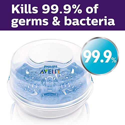 Philips AVENT Microwave Steam Sterilizer for Baby Bottles, Pacifiers, Cups and More, SCF281/05