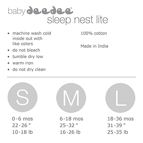 baby deedee 100% Cotton Sleeping Sack, Baby Sleeping Bag Wearable Blanket, Sleep Nest Lite, Infant and Toddler, Blue, Large (18-36 Month)