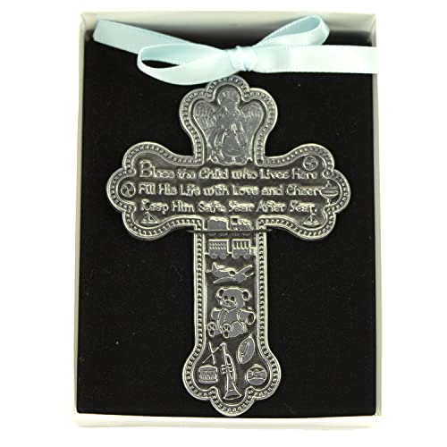 Cathedral Art CM6 Baby Boy Cross Crib Medal, 3-Inch High