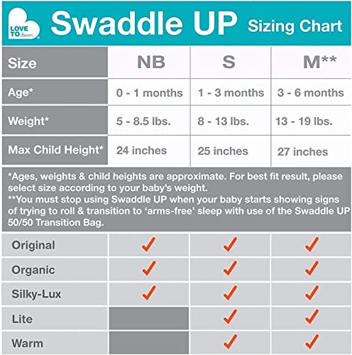 Love To Dream Swaddle UP, Organic, Cream, Medium, 13-19 lbs., Dramatically Better Sleep, Allow Baby to Sleep in Their Preferred arms up Position for self-Soothing, snug fit Calms Startle Reflex