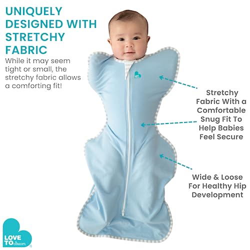 Love To Dream Swaddle UP, Organic, Cream, Medium, 13-19 lbs., Dramatically Better Sleep, Allow Baby to Sleep in Their Preferred arms up Position for self-Soothing, snug fit Calms Startle Reflex