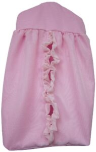 baby doll bedding layered crib diaper stacker, pink