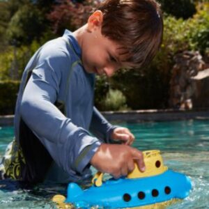 Green Toys Submarine in Yellow & blue - BPA Free, Phthalate Free, Bath Toy with Spinning Rear Propeller. Safe Toys for Toddlers, Babies