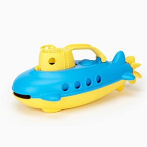 Green Toys Submarine in Yellow & blue - BPA Free, Phthalate Free, Bath Toy with Spinning Rear Propeller. Safe Toys for Toddlers, Babies