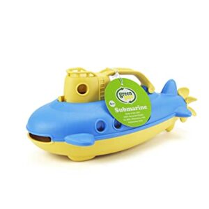 Green Toys Submarine in Yellow & blue - BPA Free, Phthalate Free, Bath Toy with Spinning Rear Propeller. Safe Toys for Toddlers, Babies