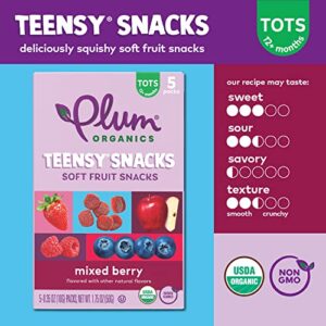 Plum Organics | Teensy Fruit Snacks | Organic Toddler & Kids Snacks | Berry | 0.35 Ounce Snack (40 Total) Packaging May Vary