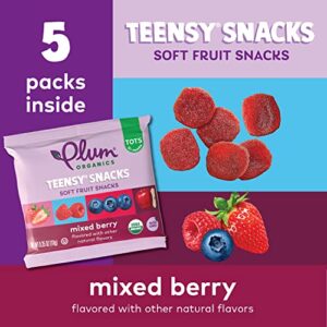 Plum Organics | Teensy Fruit Snacks | Organic Toddler & Kids Snacks | Berry | 0.35 Ounce Snack (40 Total) Packaging May Vary