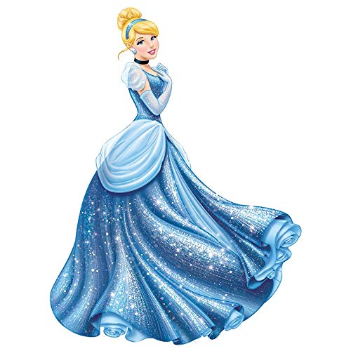 RoomMates RMK1957GM Disney Princess Cinderella Glamour Peel and Stick Giant Wall Decal,Blue