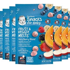 Gerber Snacks for Baby Fruit & Veggie Melts, Very Berry Blend, 1 Ounce (Pack of 7)