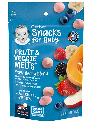 Gerber Snacks for Baby Fruit & Veggie Melts, Very Berry Blend, 1 Ounce (Pack of 7)