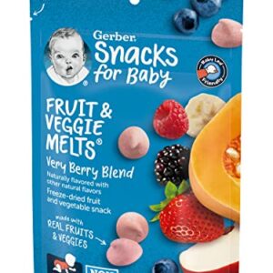 Gerber Snacks for Baby Fruit & Veggie Melts, Very Berry Blend, 1 Ounce (Pack of 7)