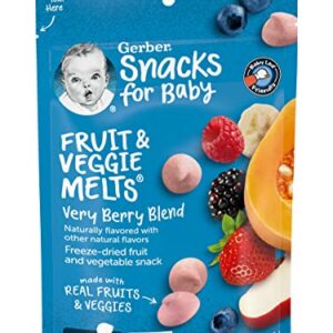 Gerber Snacks for Baby Fruit & Veggie Melts, Very Berry Blend, 1 Ounce (Pack of 7)