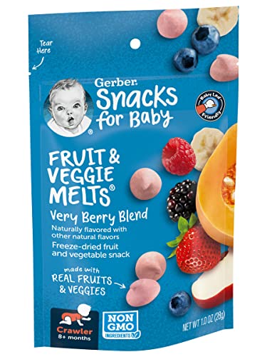 Gerber Snacks for Baby Fruit & Veggie Melts, Very Berry Blend, 1 Ounce (Pack of 7)