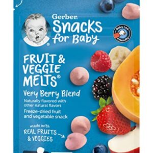 Gerber Snacks for Baby Fruit & Veggie Melts, Very Berry Blend, 1 Ounce (Pack of 7)