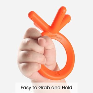 Comotomo Silicone Baby Teether, Orange