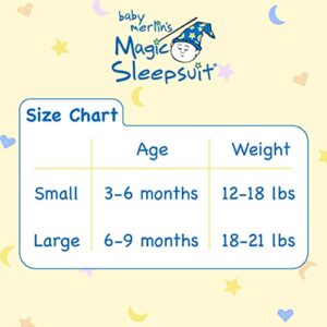 Baby Merlin's Magic Sleepsuit - Microfleece Baby Transition Swaddle - Baby Sleep Suit - Blue - 3-6 Months