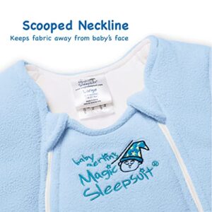 Baby Merlin's Magic Sleepsuit - Microfleece Baby Transition Swaddle - Baby Sleep Suit - Blue - 3-6 Months