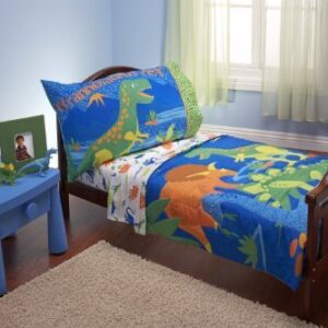 Everything Kids 4 Piece Toddler Bedding Set, Dinosaurs