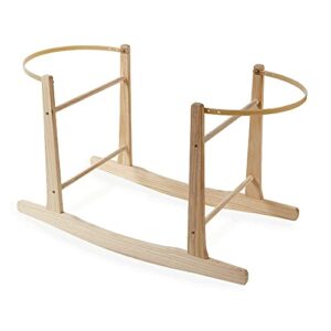 clair de lune wooden rocking moses basket stand (natural)