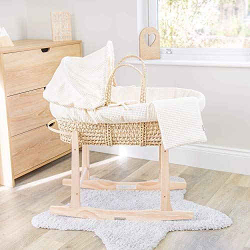 Clair de Lune Wooden Rocking Moses Basket Stand (Natural)