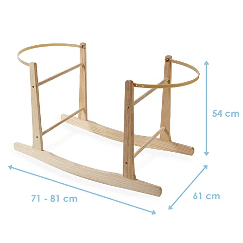 Clair de Lune Wooden Rocking Moses Basket Stand (Natural)