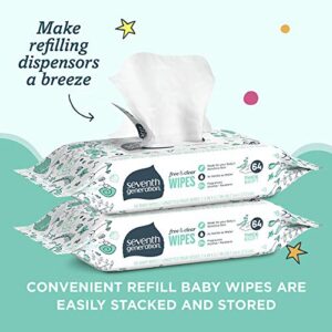 Seventh Generation Baby Wipes, 768 count, Made for Sensitive Skin, Refill with Tape Seal, 64 Count (Pack of 12)