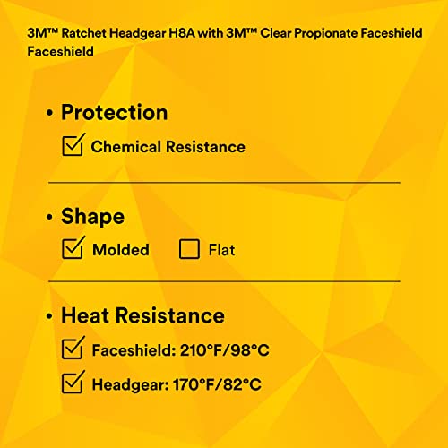 3M Ratchet Headgear H8A, 82782-00000, with 3M Clear Propionate Faceshield W96