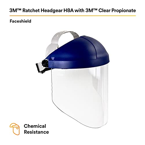 3M Ratchet Headgear H8A, 82782-00000, with 3M Clear Propionate Faceshield W96