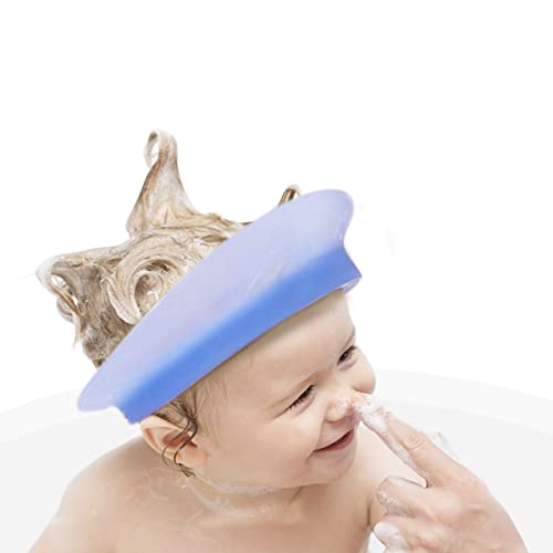 Kair Bath Visor for Babies, Safe Silicone Shower Cap for Kids, Shower Water Guard for Baby Bath and Toddler Bath - Blue