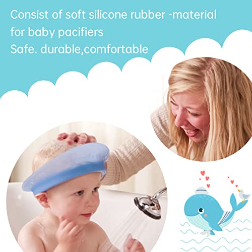 Kair Bath Visor for Babies, Safe Silicone Shower Cap for Kids, Shower Water Guard for Baby Bath and Toddler Bath - Blue