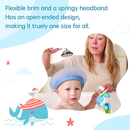 Kair Bath Visor for Babies, Safe Silicone Shower Cap for Kids, Shower Water Guard for Baby Bath and Toddler Bath - Blue