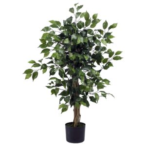 nearly natural 3' ficus silk artificial trees, 36in, green