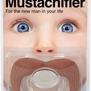 Hipsterkid Mustachifier Pacifier 0-6 Months | BPA-Free, Orthodontic Silicone Nipple | Cute, Funny, Mustache Binkies | Gift for Babies, Newborns, Infants, Toddlers (Gentleman)