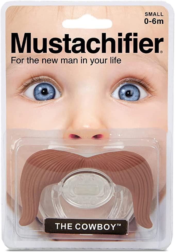 Hipsterkid Mustachifier Pacifier 0-6 Months | BPA-Free, Orthodontic Silicone Nipple | Cute, Funny, Mustache Binkies | Gift for Babies, Newborns, Infants, Toddlers (Gentleman)