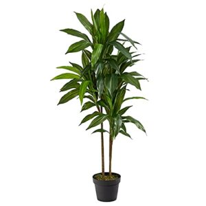 nearly natural 48in. dracaena silk (real touch) artificial plant, 48", green