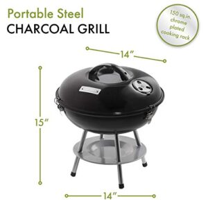 Cuisinart CCG-190 Portable Charcoal Grill, 14-Inch, Black