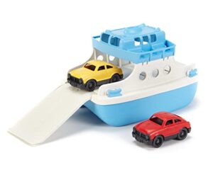 green toys ferry boat with mini cars bathtub toy, blue/white, standard